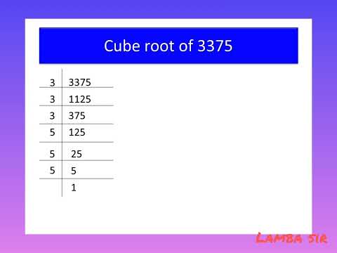 cube root of 3375 by prime factorisation