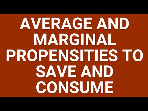 Average and marginal propensities to save and consume