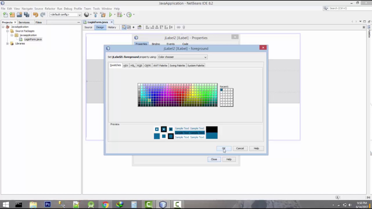 How to design a login form with java swing