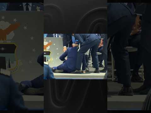 Biden trips and falls at Air Force Academy commencement
