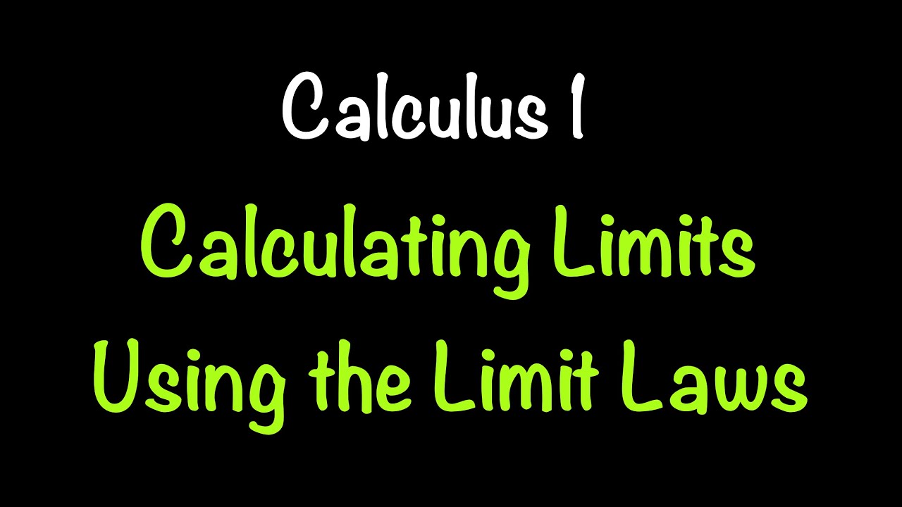 Calculus 1: Calculating Limits Using the Limit Laws (Video #3) | Math with Professor V