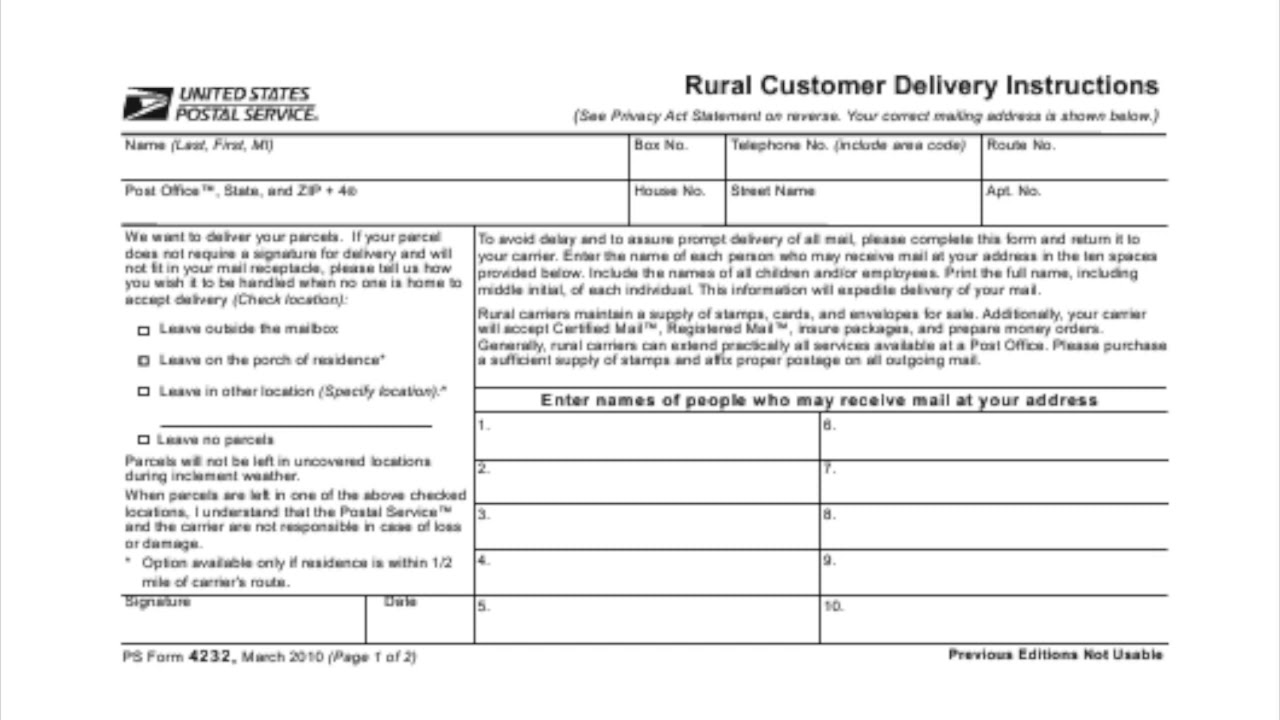 USPS Form 4232 Patrick Devine