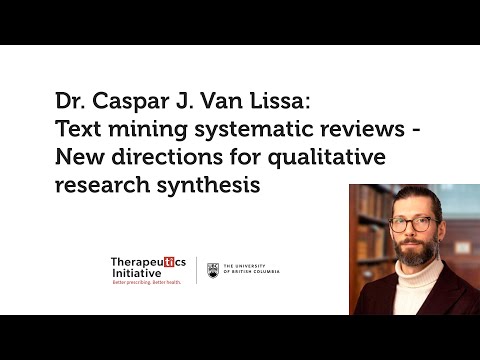 Dr. Caspar J. Van Lissa: Text Mining Systematic Reviews: New Directions for Qualitative Research