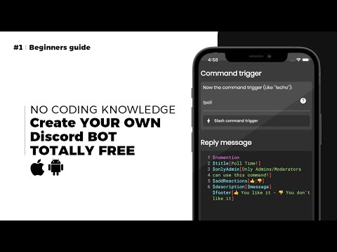How to make YOUR OWN Discord BOT WITHOUT CODING, ON PHONE | 100% FREE | Android/iOS | Beginners #1
