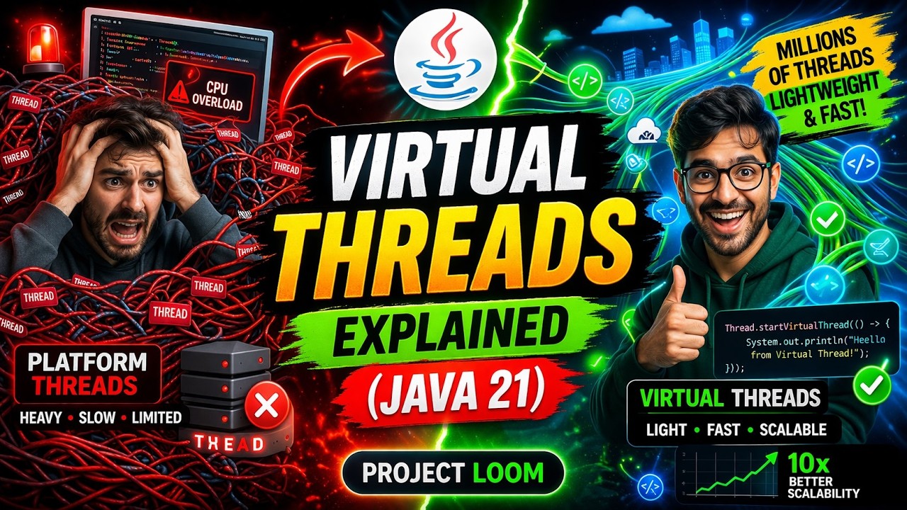 Java 21 Virtual Threads Tutorial | Project Loom Explained with Examples 🔥