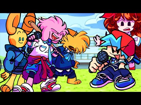 Friday Night Funkin' but BF Meets GF in High School Maginage Matches | FNF