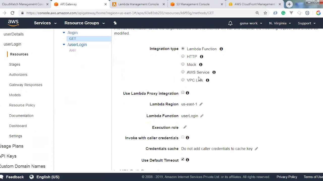 Using  AWS API Gateway with AWS Lambda and AWS Cloud front