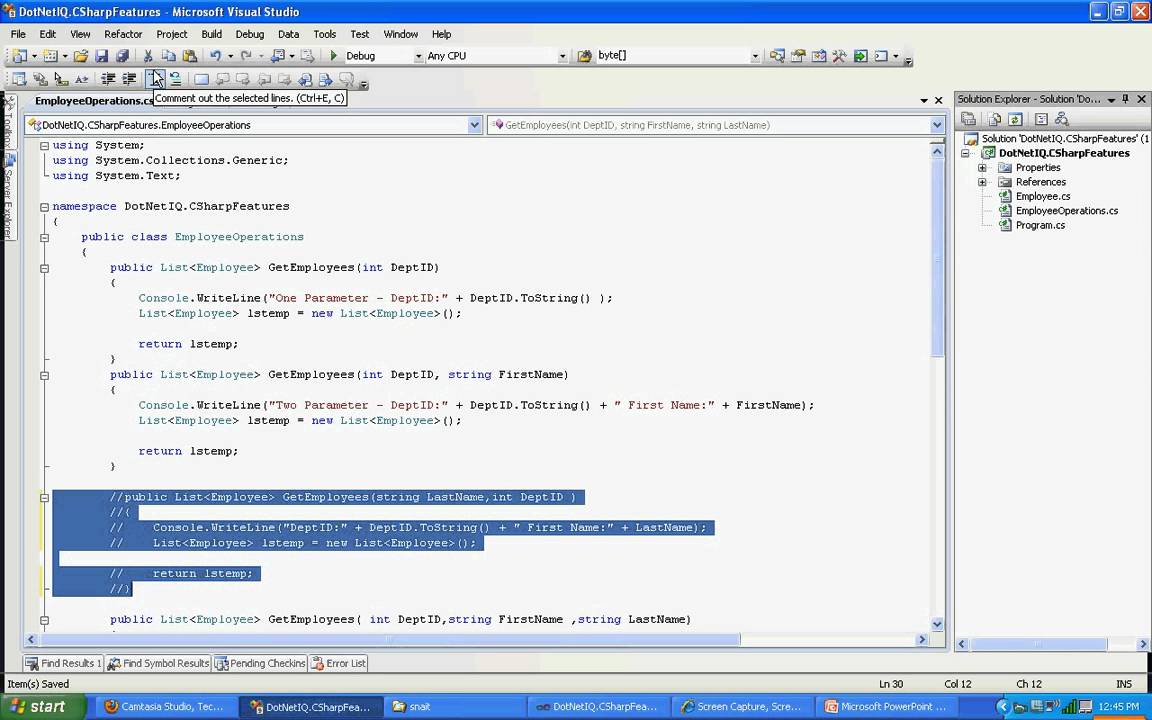 C# (C Sharp) 4.0 new Features- Optional Parameters,Named Parameters,.Net 4.0 Features