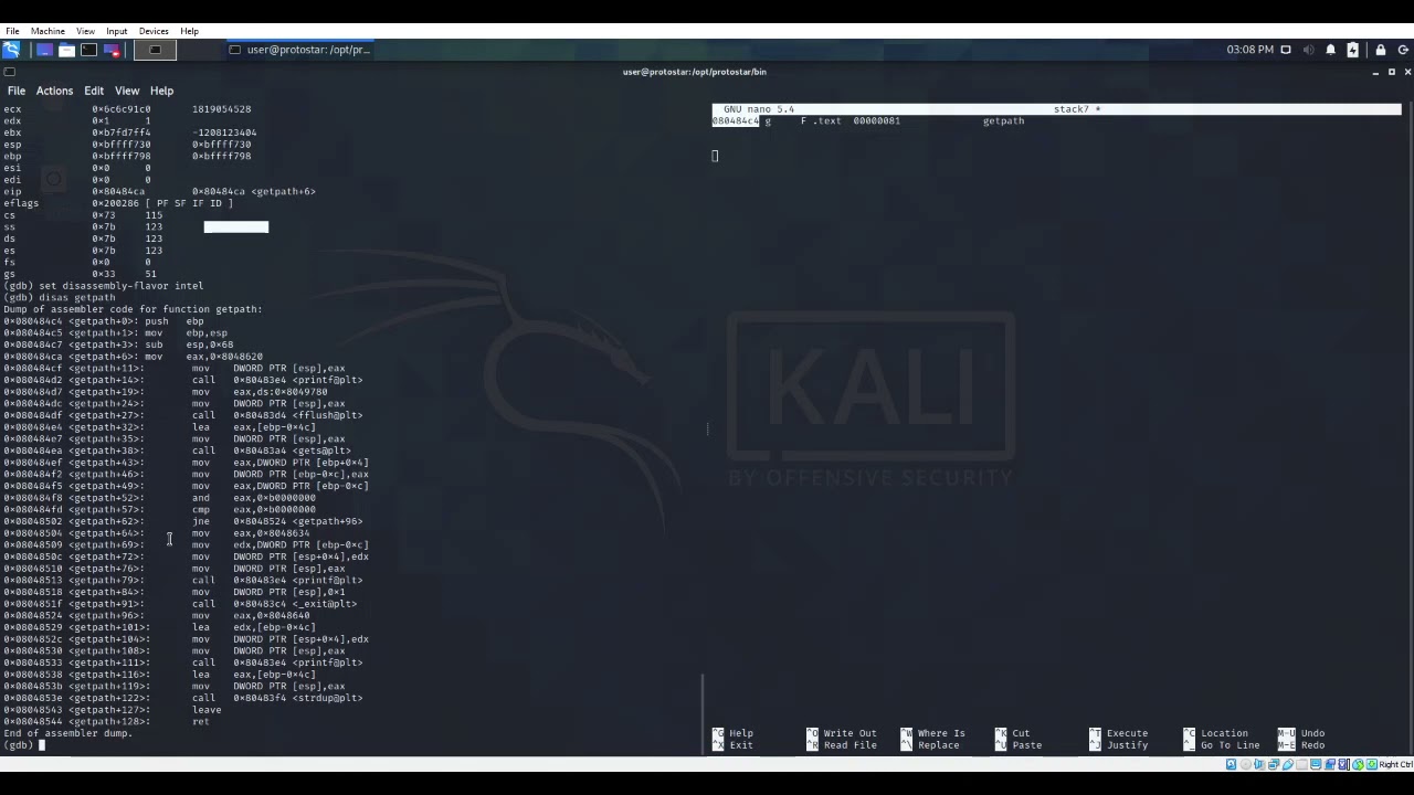 Protostar stack 7 exploit analysis