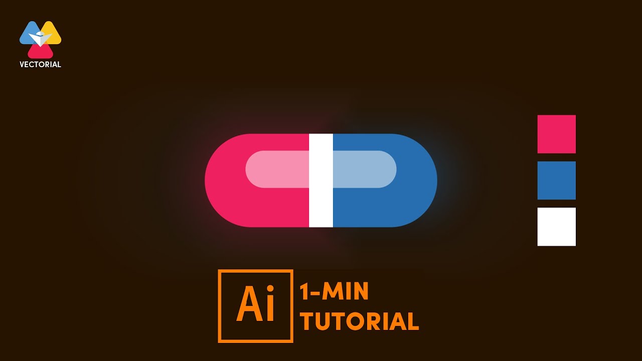 Capsule tutorial in Adobe Illustrator - 1 minute tutorial for beginner