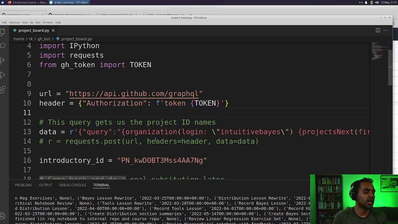 Live coding a python Github Project Board API script