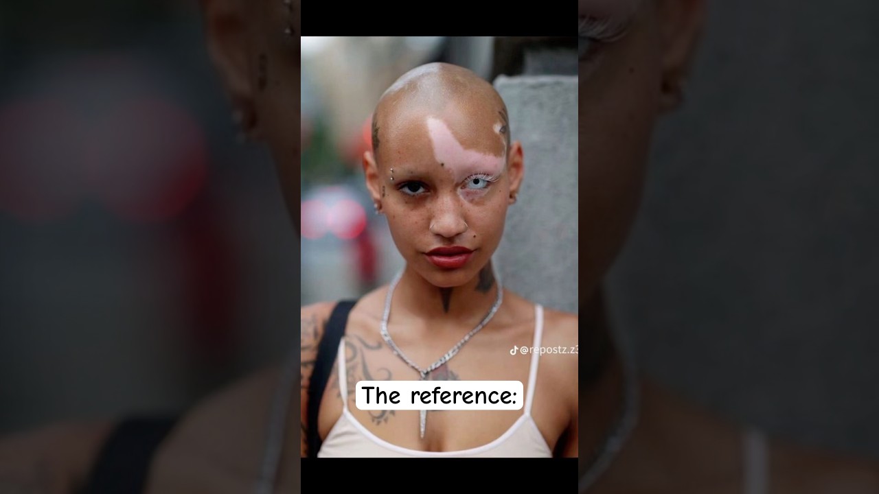 The reference vs the finished product 🌟 #shorts #art #drawing #reference #vitíligo