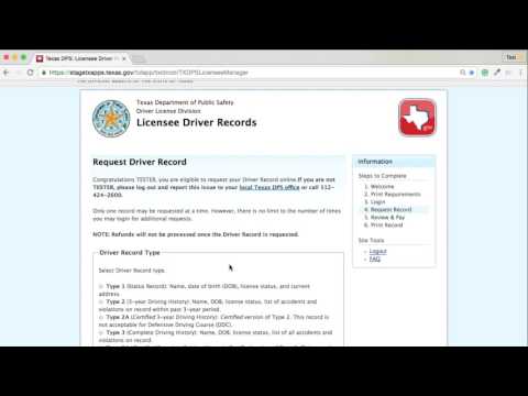 Texas.gov Driver Record Demo Video