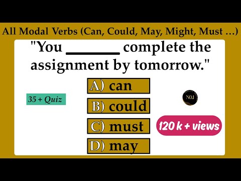 All Modal Verbs | Can, Could, May, Might, Must..| Types of Modals | 35+ Quiz | No.1 Quality English