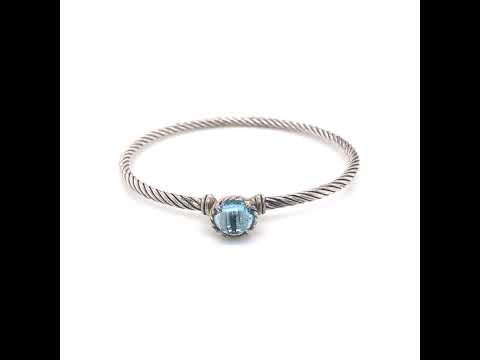 DAVID YURMAN Chatelaine Cable Bracelet With Blue Topaz in Sterling Silver