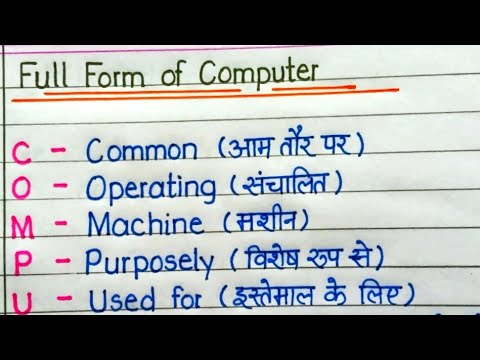 Full Form Of Computer 💻 in English and Hindi ll Computer Full Form ll