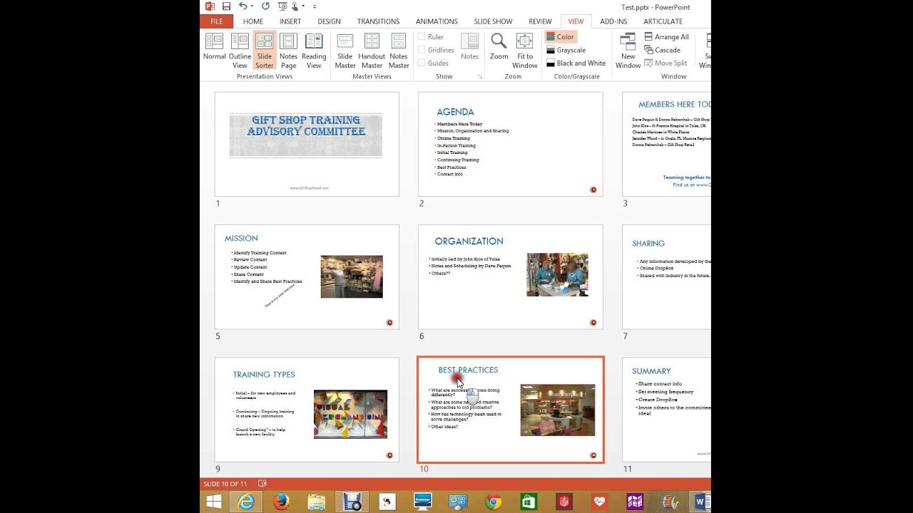 Change Order of Slides