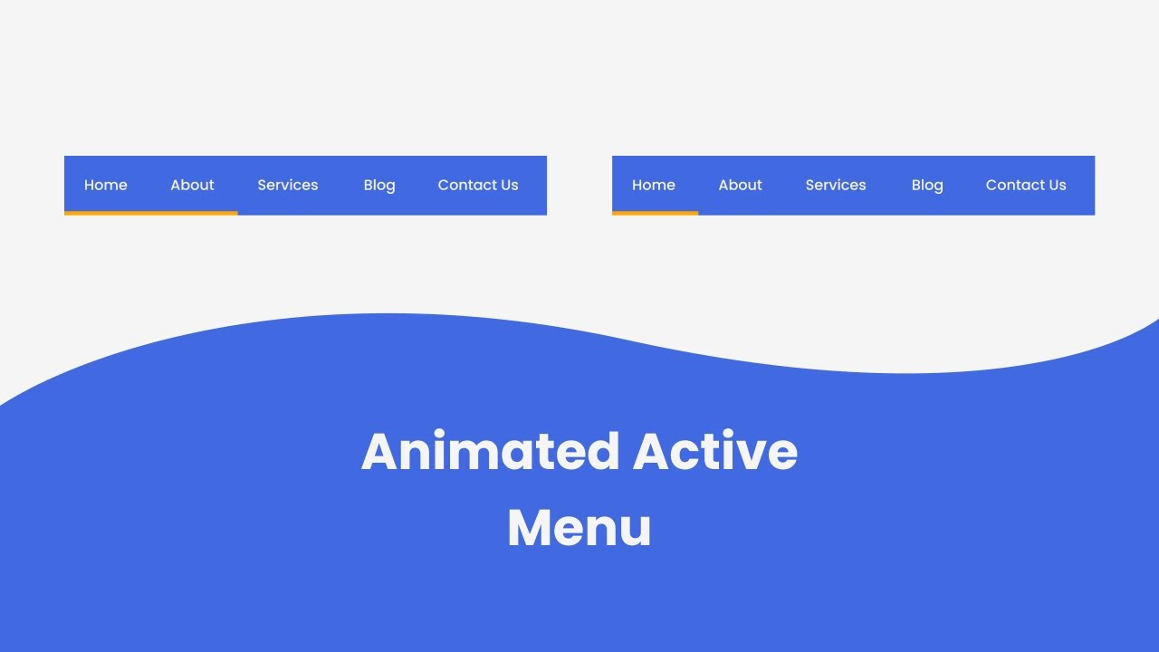 Animated Active Menu - HTML CSS Javascript