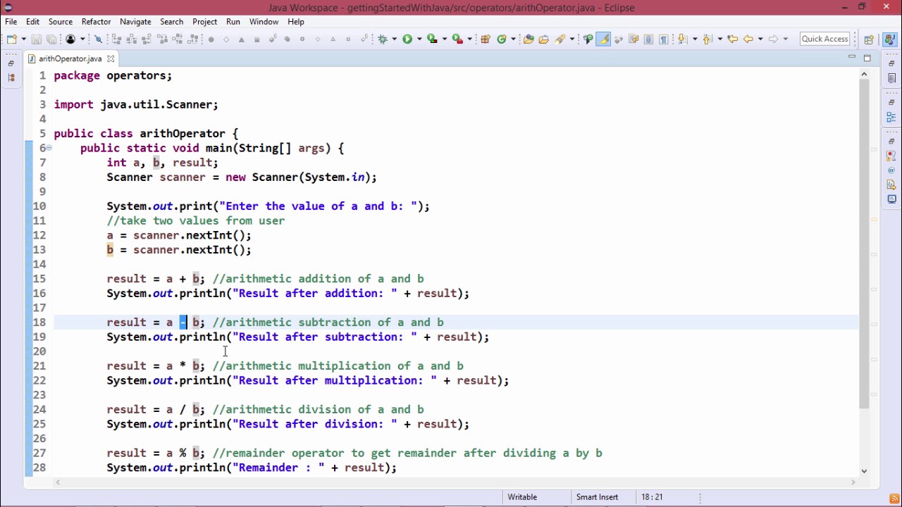 Java Essentials - Arithmetic operators in java