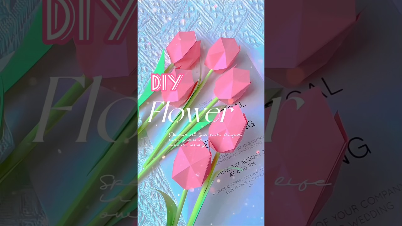 😍❤️🎀Paper Tulips in just ₹5 #diy #craft #budgetdiy #viral #trending