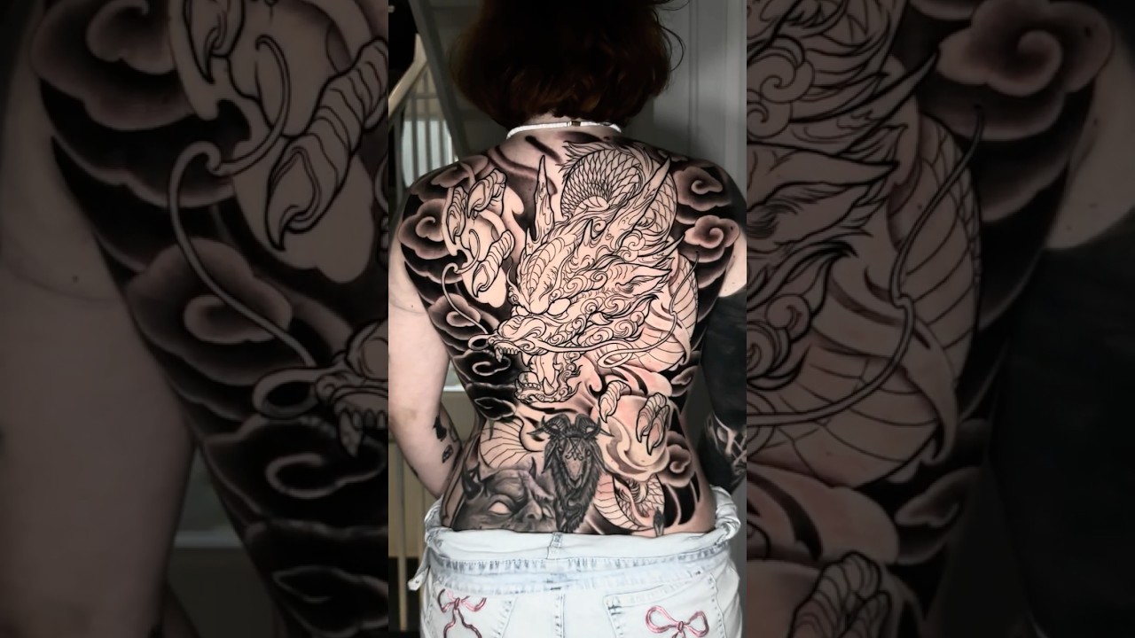 🐉 Japanese Dragon Full Back Tattoo | Irezumi Cover-Up Transformation
