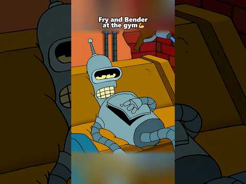 Fry and Bender at the gym💪 #futurama #funny #cartoon #animation #movie
