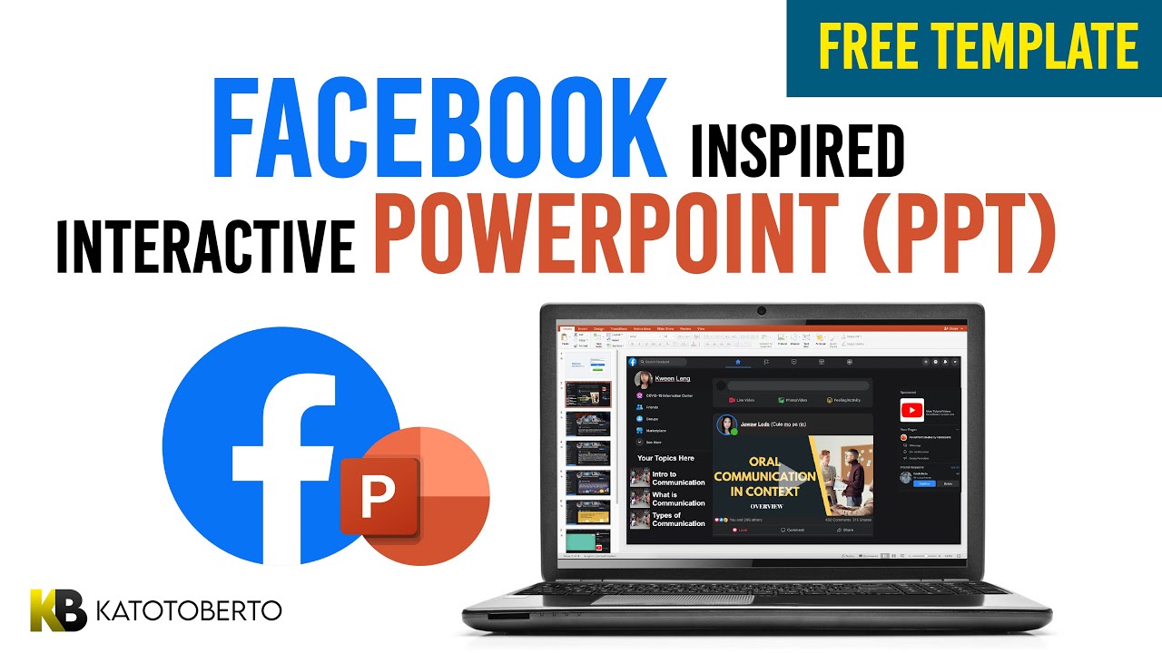 FACEBOOK Inspired Interactive PowerPoint (PPT) [Tutorial + FREE Template]