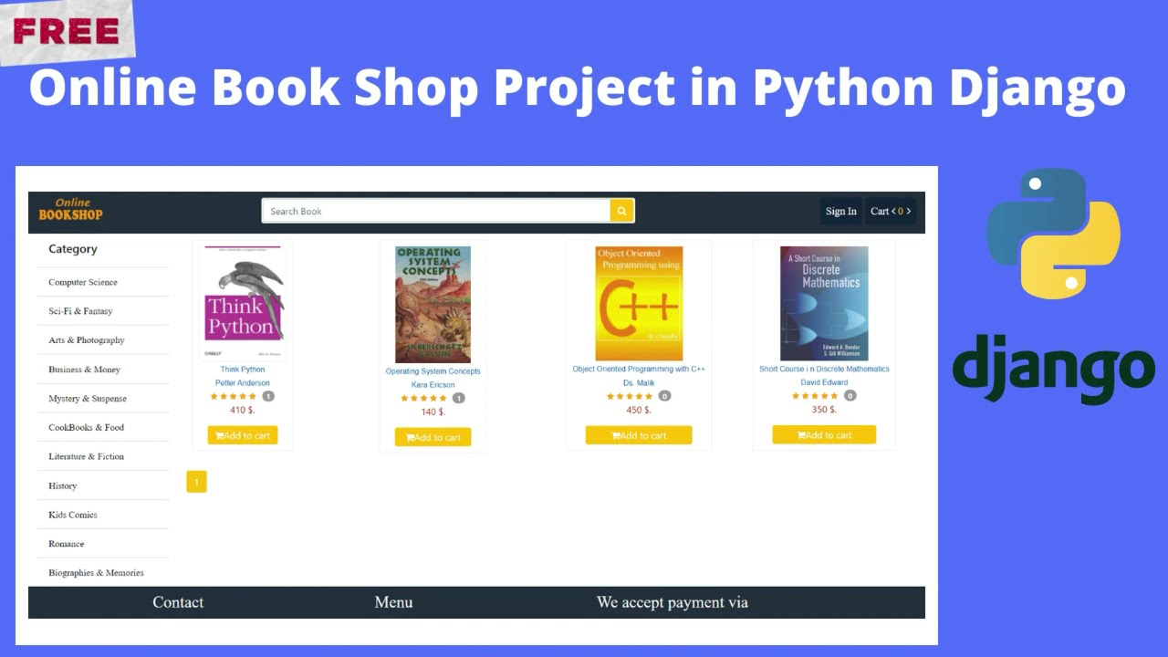Online Book Store Project in Python Django with Source Code