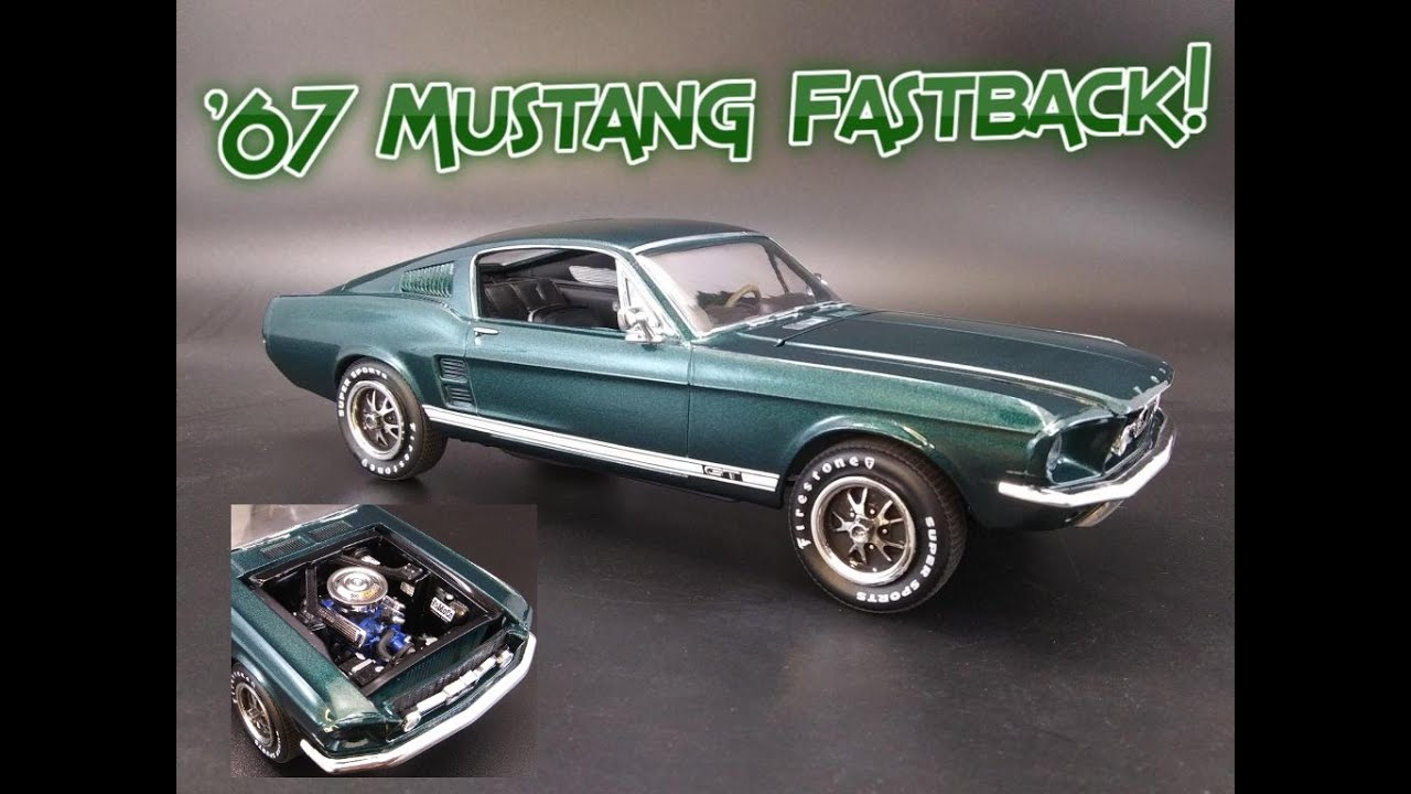 1967 Ford Mustang GT Fastback 289 V8 1/25 Scale Model Kit Build Review AMT 1241 Modelroundup