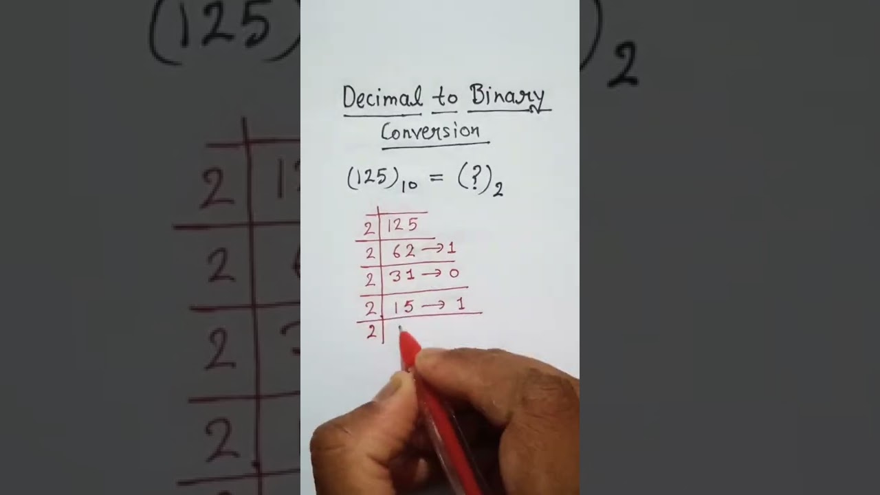 decimal to binary conversion #shorts #binary#trending #viral