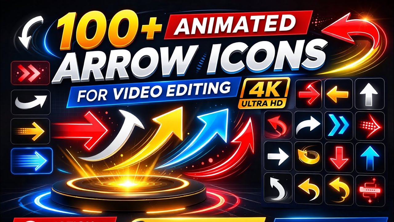 100+ Animated Arrow Icons for Video Editing | Direction Arrows Motion Graphics | #usa 