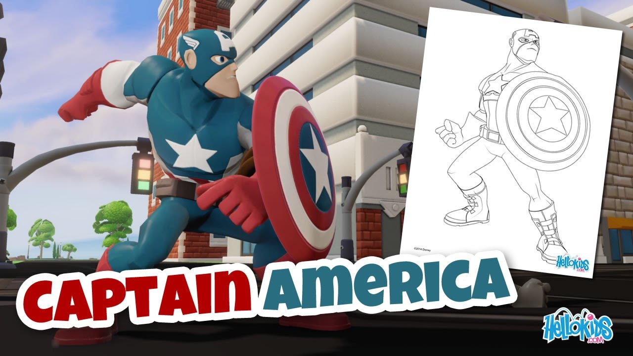 Coloring tutorial: How-to color Captain America (Hellokids)