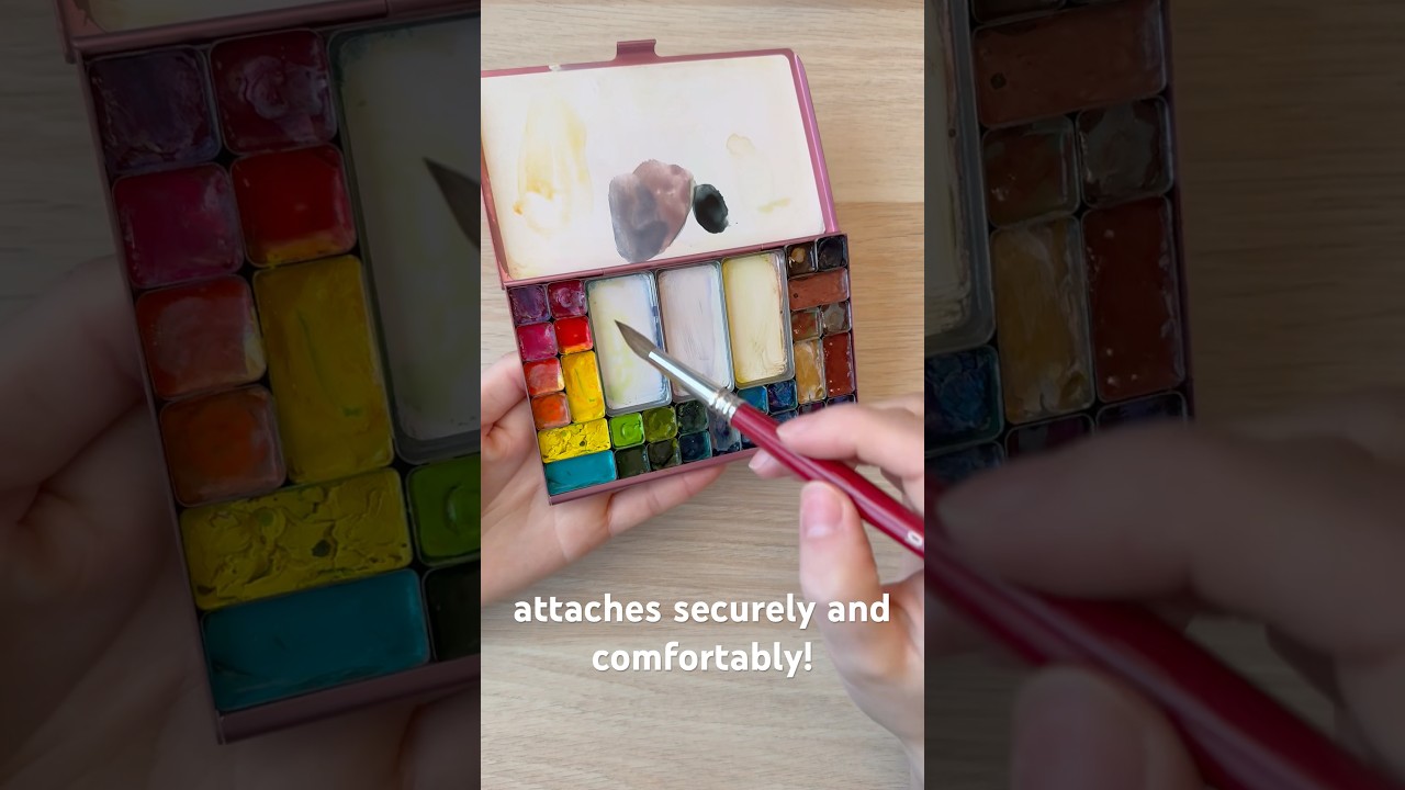 gamechanging hack to my ​⁠@arttoolkit palette using a ​⁠@PopSockets #watercolortips #palette
