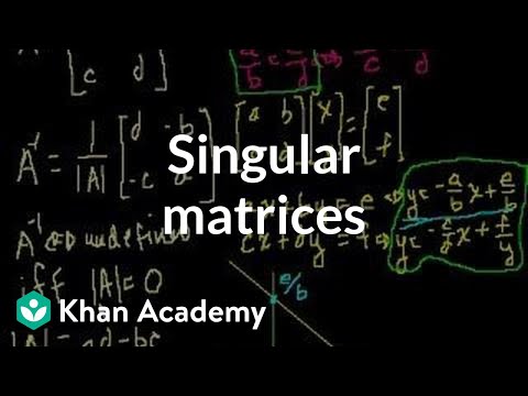 Singular matrices | Matrices | Precalculus | Khan Academy