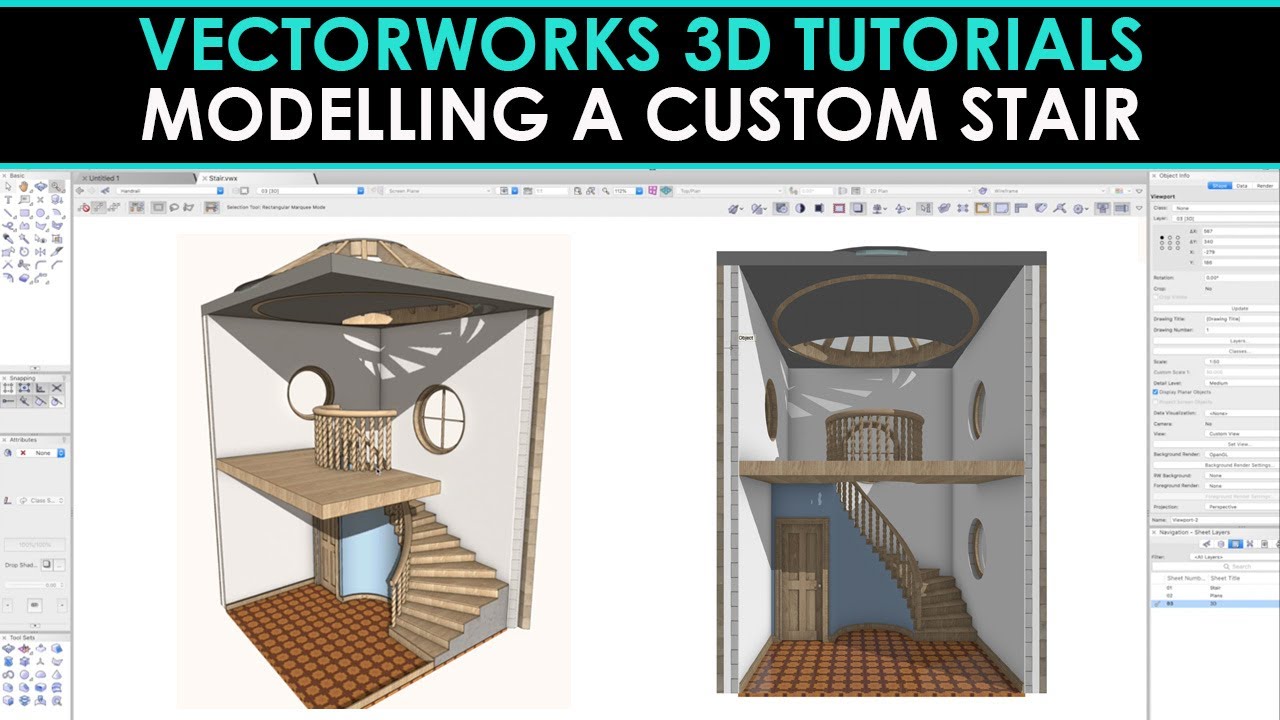 Vectorworks 3D Tutorials: Modelling a Custom Stair