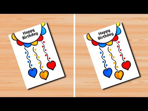 Easy & beautiful birthday card/DIY happy birthday card making/handmade birthday greeting card design