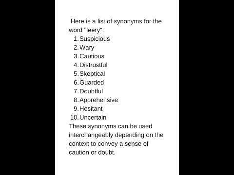 Leery (Learning English Word)