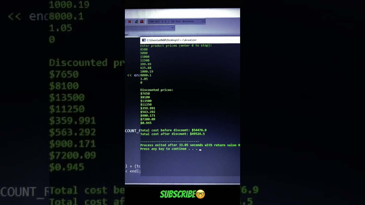 total discount in c++ IDE dev c++#cppprogramming #codingtime #codinglife