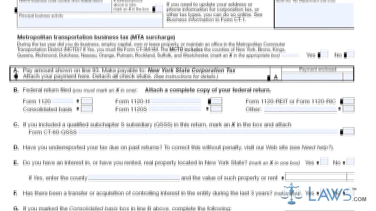 Form CT 3 General Business Corporation Franchise Tax Return
