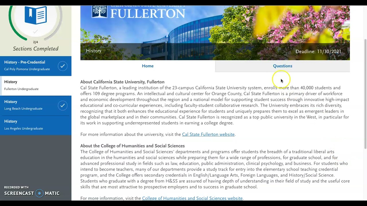 CSU Application: Program Materials