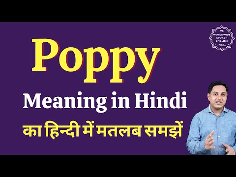 Poppy meaning in Hindi | Poppy ka kya matlab hota hai | Spoken English Class
