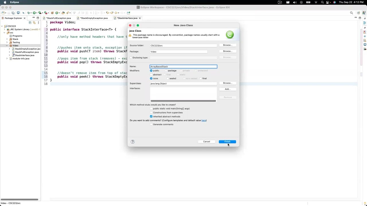 How to implement a generic Stack ADT