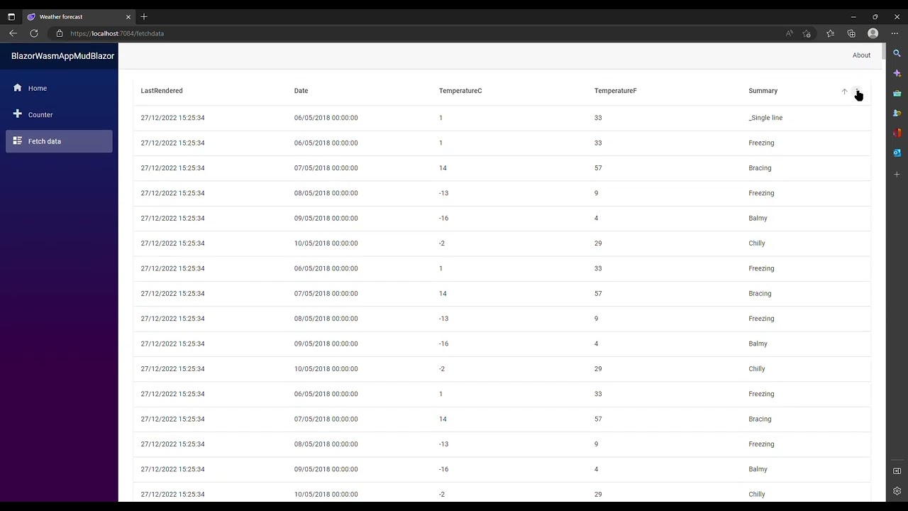 MudBlazor Blazor WASM grid grouping 500 items.