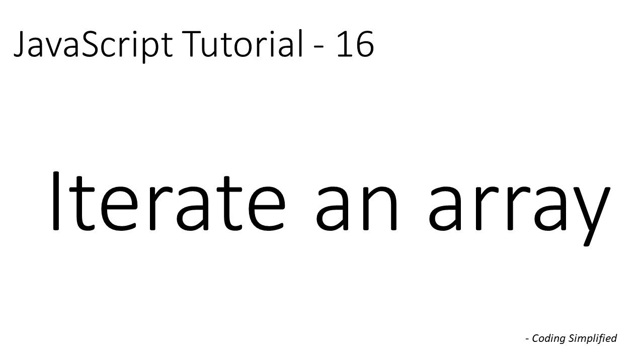JavaScript Tutorial - 16:  Iterate an array