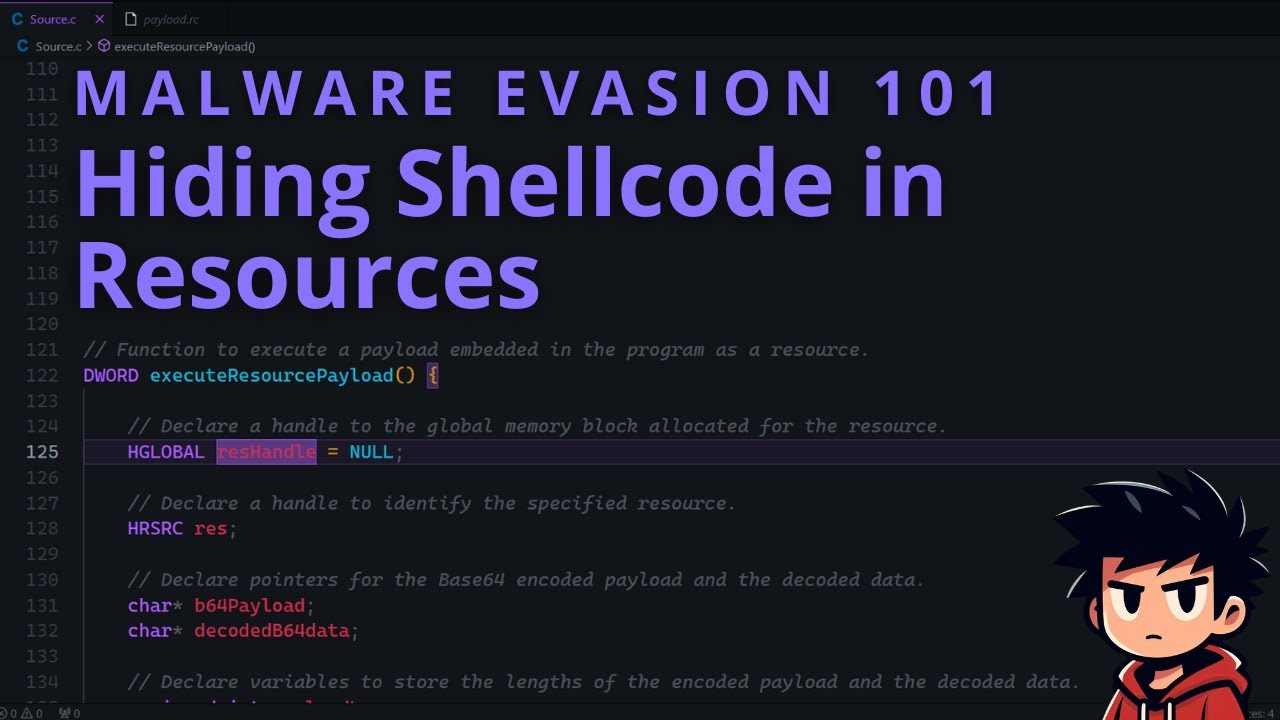 Malware 101: Hiding Shellcode in the Resource Section of PE File.