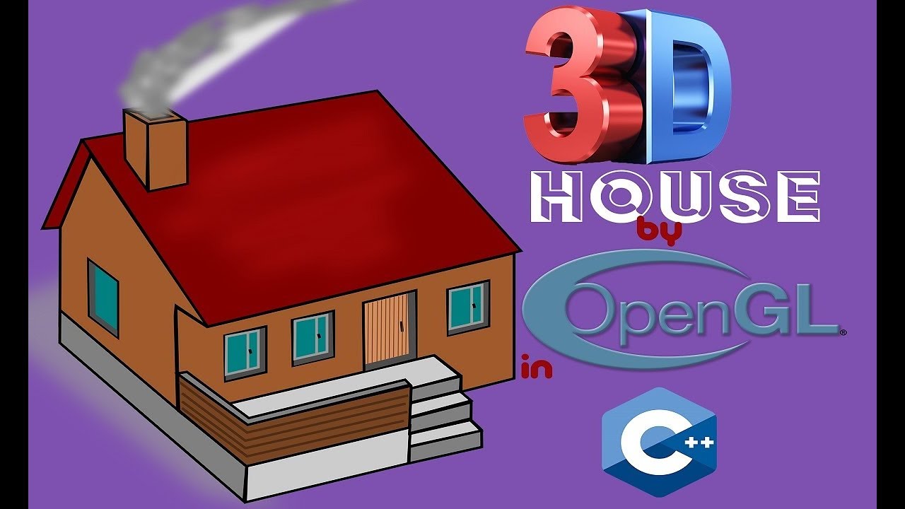 A 3d House by opengl in C++ | Computer Graphics