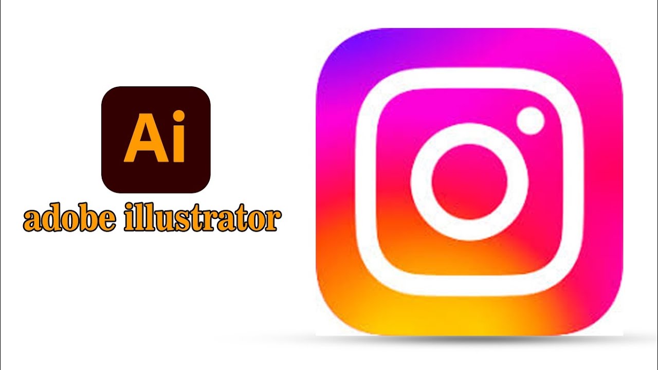 Instagram logo design in ai Adobe illustrator landscape video. 