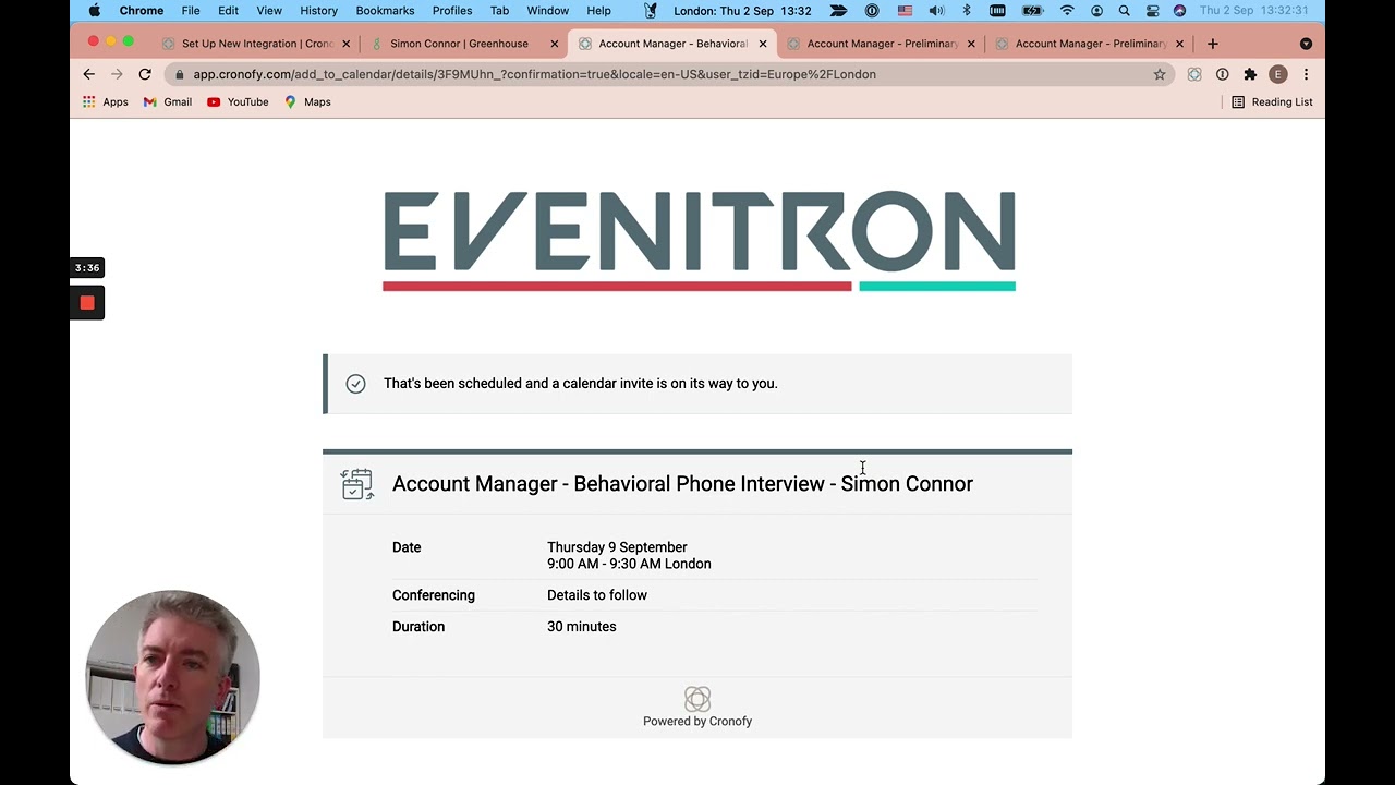 Interview scheduling with Cronofy's Greenhouse Integration