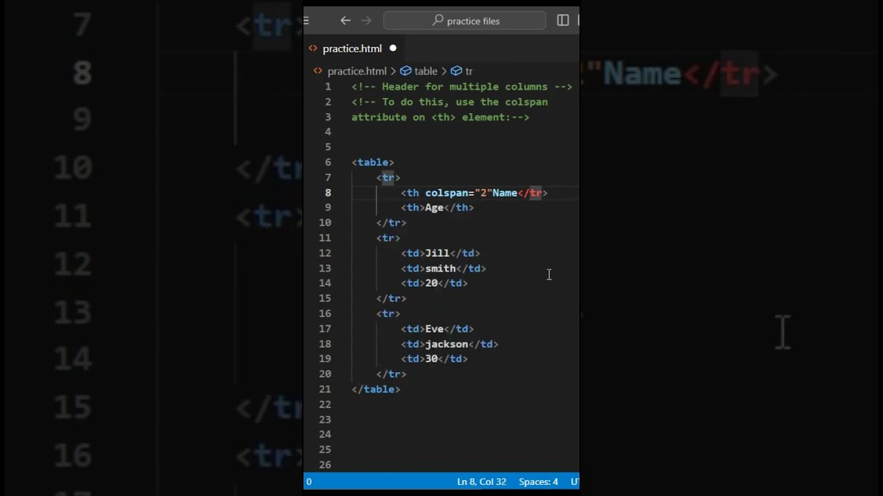 header for multiple columns | #html #coding #code #webdesign #programming #webdevelopment #frontend