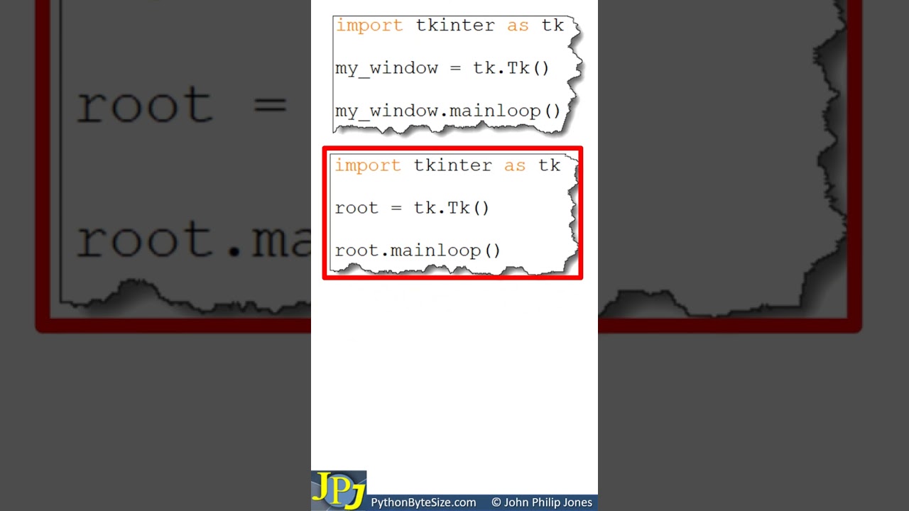 Python tkinter root window